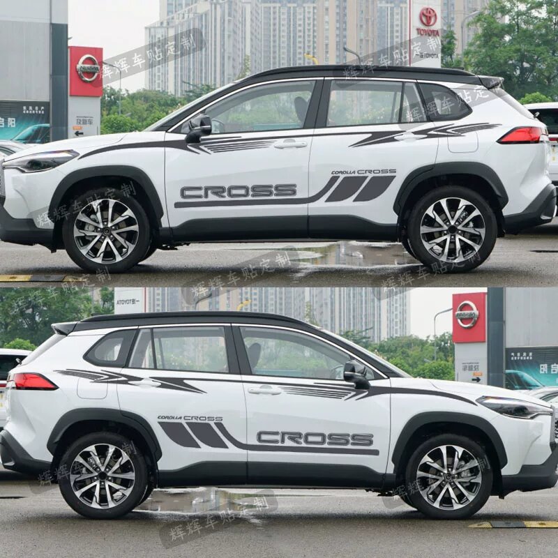 Темно-серая автомобильная наклейка для Toyota Corolla Cross - Импортный материал, 1 шт, современный стиль