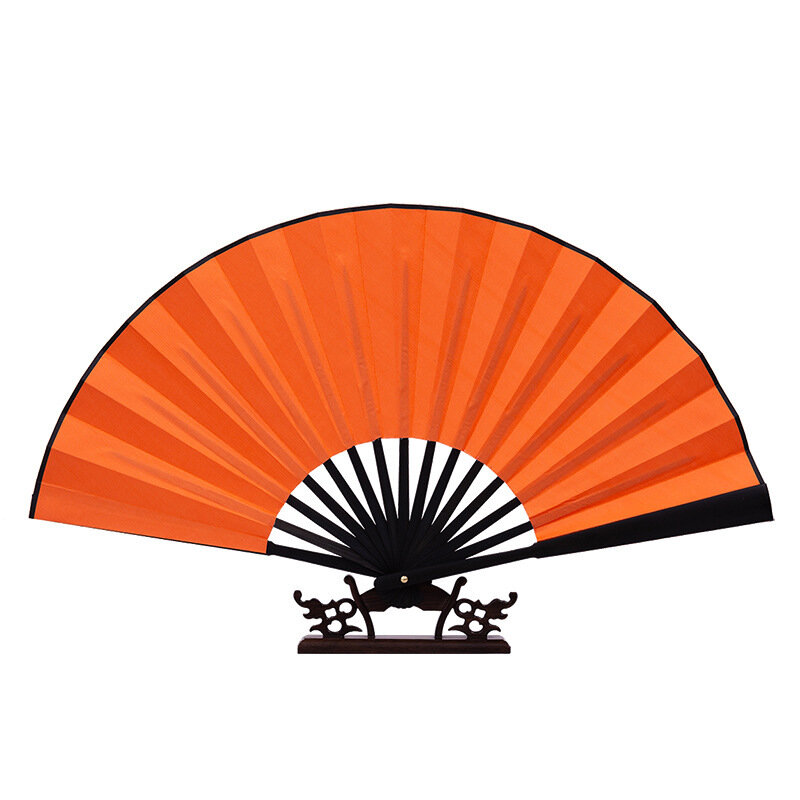 Прямые продажи от фабрики 10inch Белый веер для танца с надписью, двусторонний, из шелковой ткани, складной веер в китайском стиле с каллиграфией и рисунком