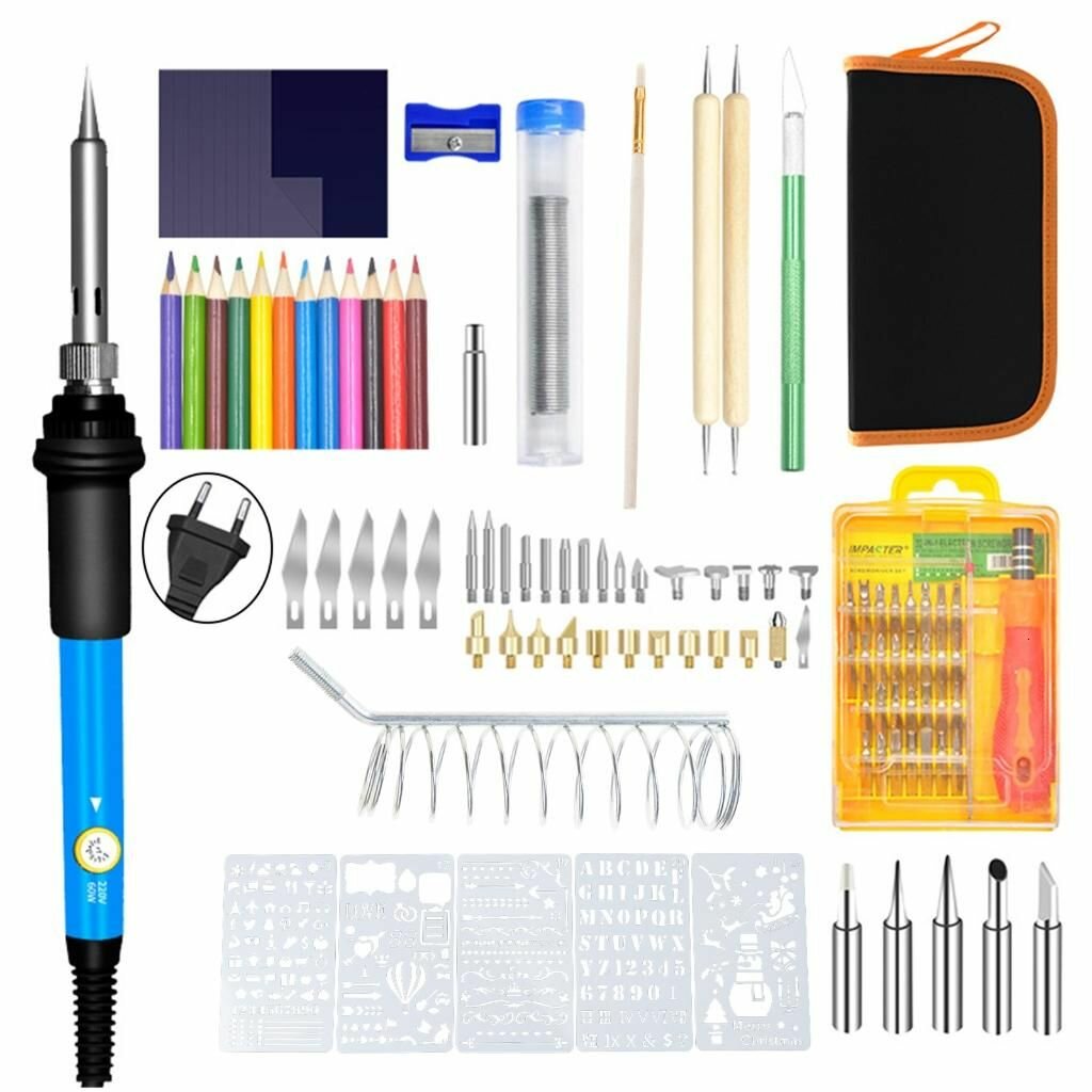 Набор паяльников для рисования и гравировки из 101 предмета - европейский стандарт