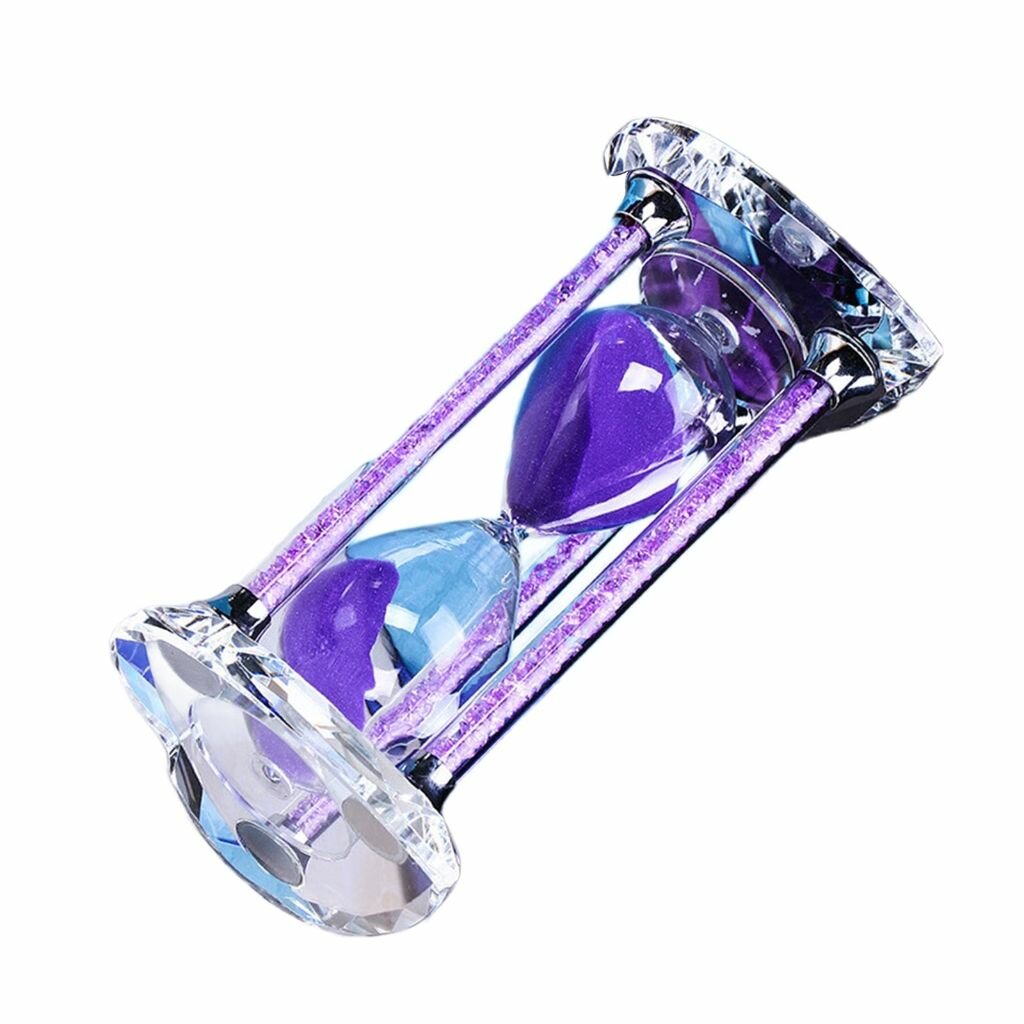 Хрустальные песочные часы в форме сердца, 30-минутный песочный таймер с подарочной коробкой для кухни, Purple