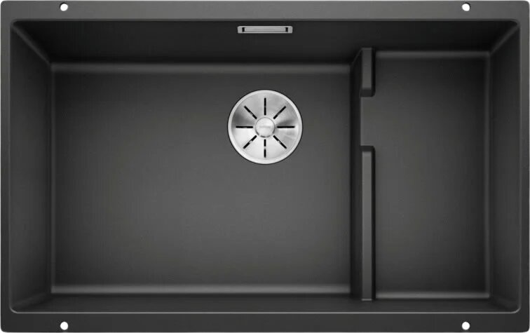 Мойка кухонная Blanco Subline 700-U Level 73x46, прямоугольная, мойка для кухни, черная, под столешницу, серая, матовая