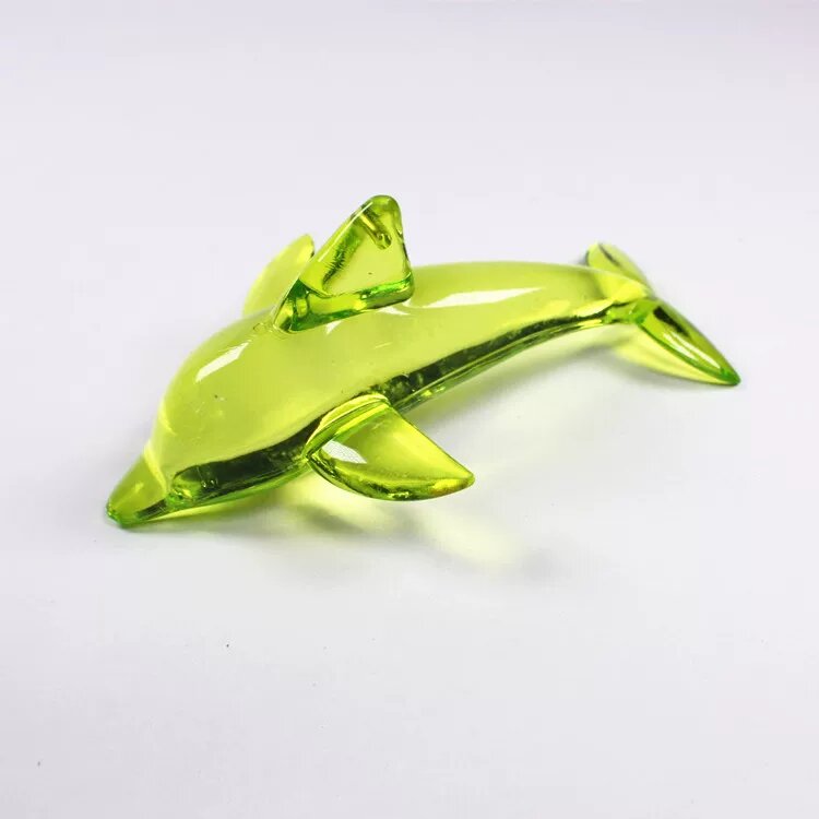 Акриловый прозрачный пластиковый кулон-имитация кристалла в виде голубого дельфина, морское животное, украшение для