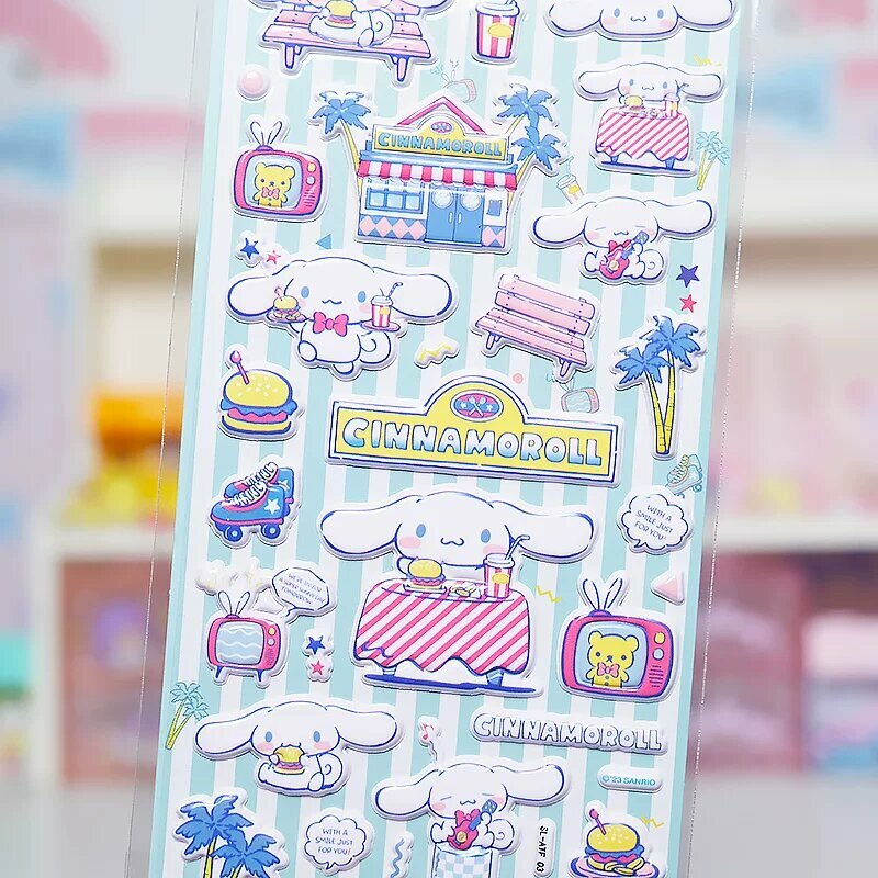 Наклейки Sanrio Hello Kitty, рисунок 03, мультяшные животные для детей, 1 лист 10 штук, яркие цвета