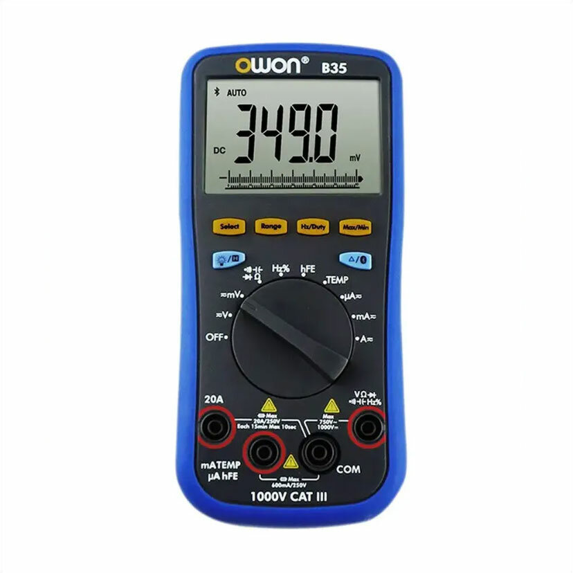 Мультиметр цифровой B35 OWON, портативный, Bluetooth, детектор утечки тока, True RMS