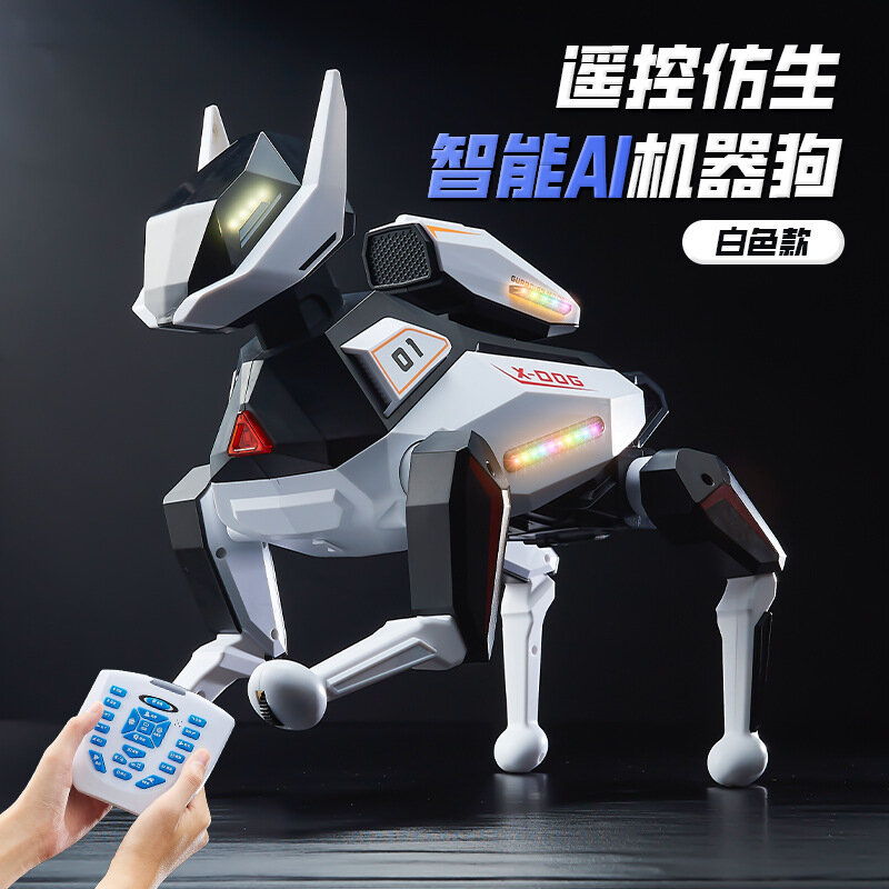 Бесплатная доставка Новая игрушка для детей с голосовым управлением AI, бионическая механическая собака, электрический питомец, интеллектуальный робот-собака с дистанционным управлением