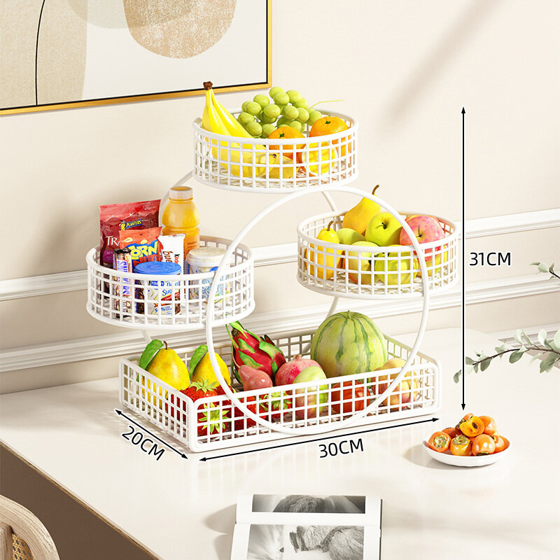 Фруктовая тарелка для гостиной, чайный столик, домашняя фруктовая тарелка, многоярусная стойка для хранения фруктов, тарелка для закусок, изысканная высококачественная корзина для хранения