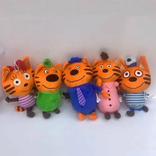 Интерактивная мягкая музыкальная игрушка "Три Кота Коржик" в наборе из пяти штук.