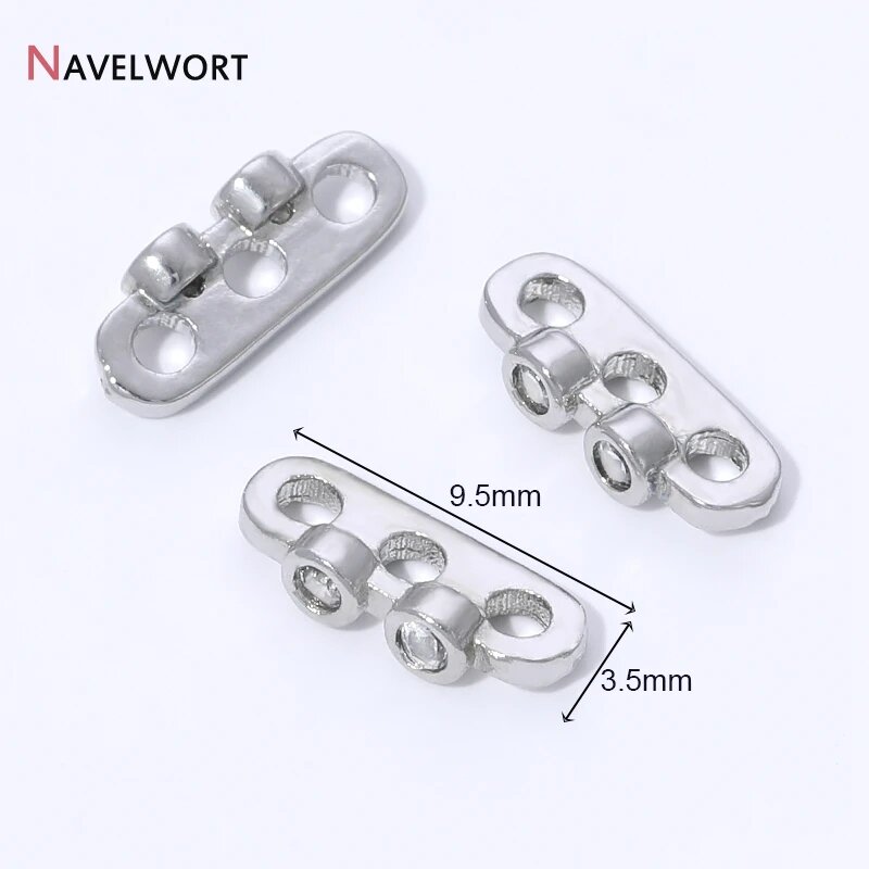 Разделители для браслета NAVELWORT, Rhodium plated