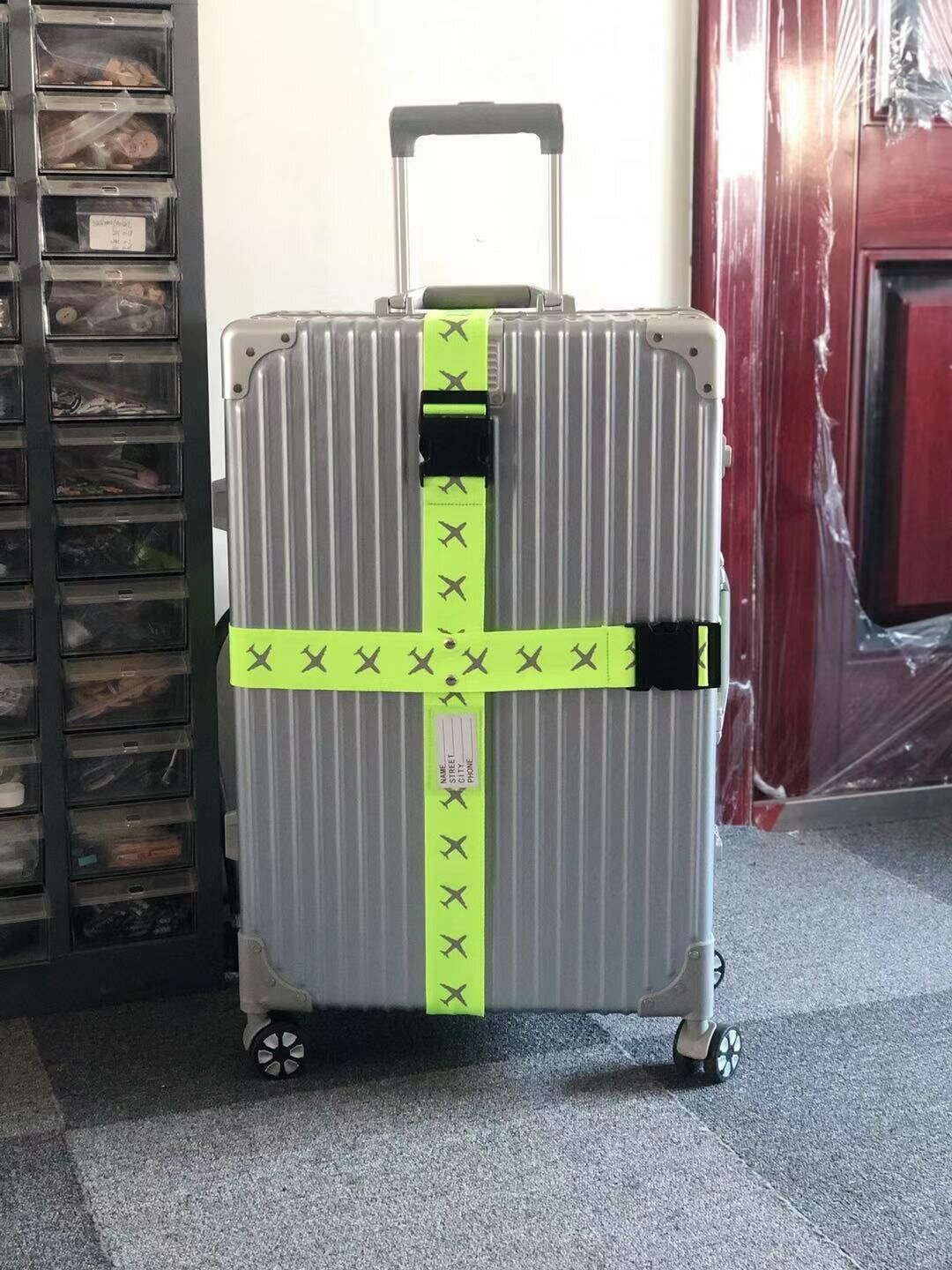 Двухкомплектные перекрестные ремни для багажа, ремни для чемодана, светящиеся упаковочные ремни, ремни с паролем, съемные одноразовые ремни