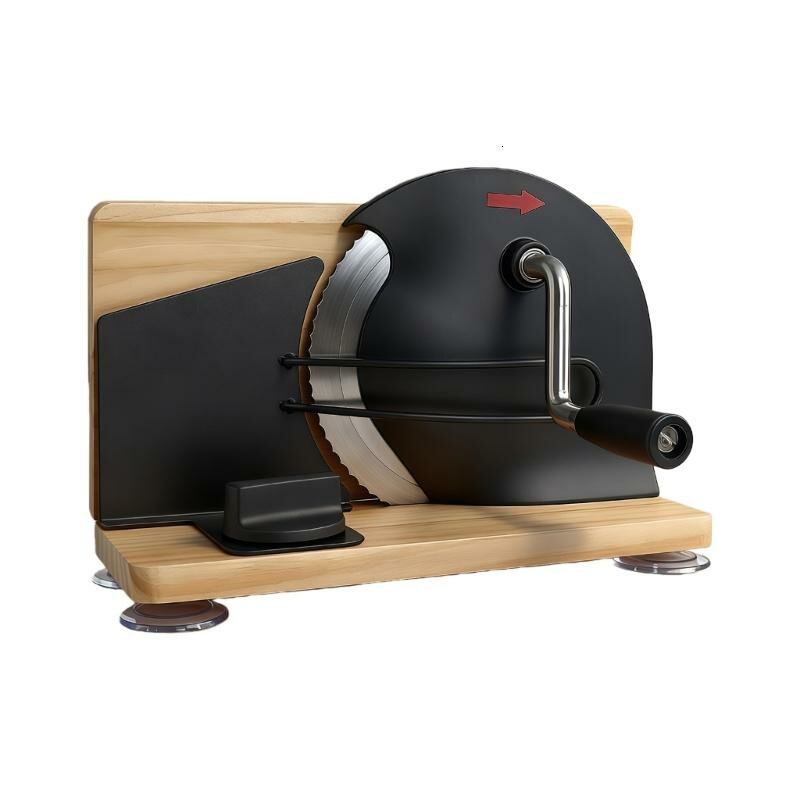 Белый ручной хлеборез с присоской, Черный