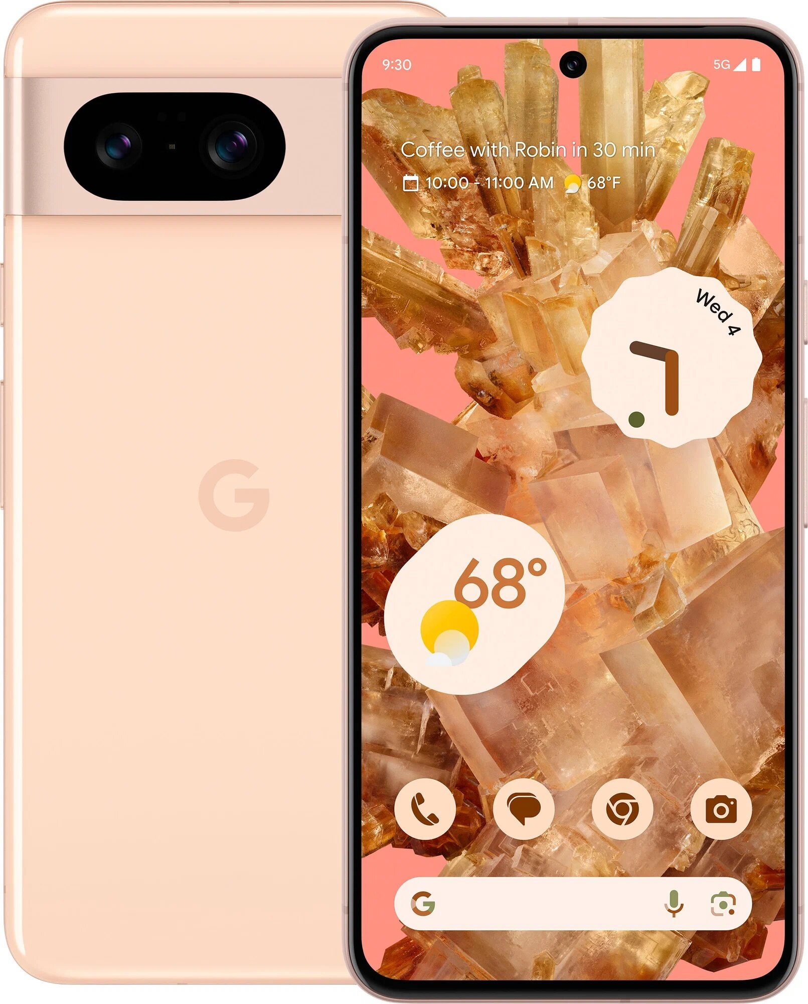 Смартфон Google Pixel 8 8/128 ГБ Rose, 6.2" OLED 120 Гц, 50 Мп камера, 5G, IP68, Android 14