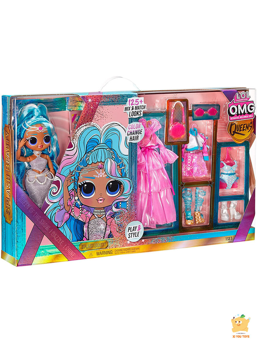 Кукла MGA L.O.L. Surprise! Queens Splash Beauty / Модные куклы Queens Splash Beauty с более чем 125 стильными комбинированными дизайнами, подходящие для девочек в возрасте от 3 лет и старше.