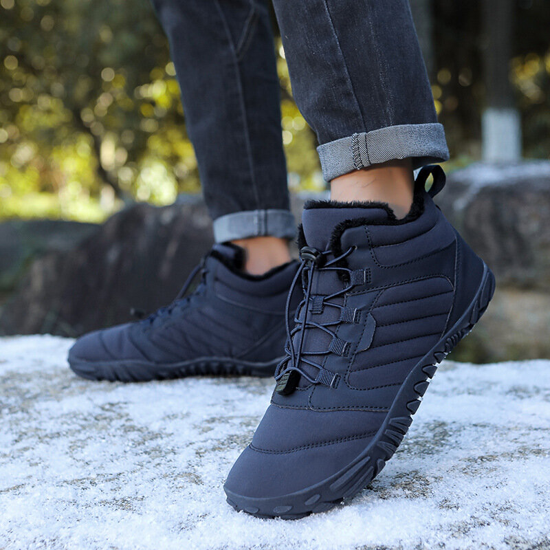 Теплые зимние хлопковые ботинки, повседневные ботинки для активного отдыха, спортивная обувь, утепленные флисовые сапоги средней высоты для мужчин и женщин.