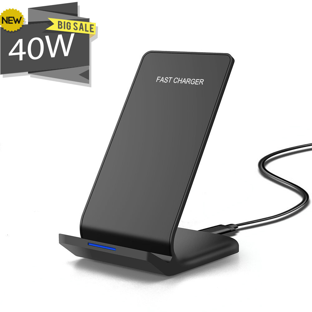 20W/30W/40W Умная вертикальная беспроводная быстрая зарядка, подставка для мобильного телефона, беспроводное зарядное устройство