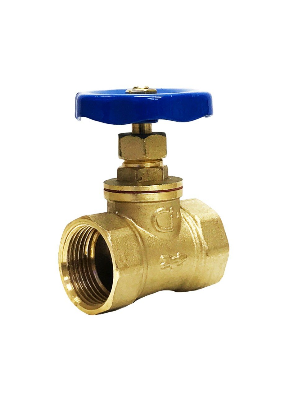 Вентиль латунный STI DN 20 15Б3р Ci муфтовый гайка-гайка для воды, запорная арматура, синий маховик, проходной