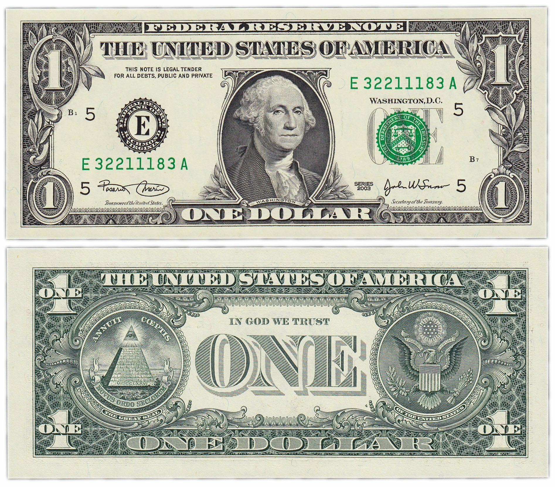 США 1 доллар 2003 Pick 515a Е - Ричмонд