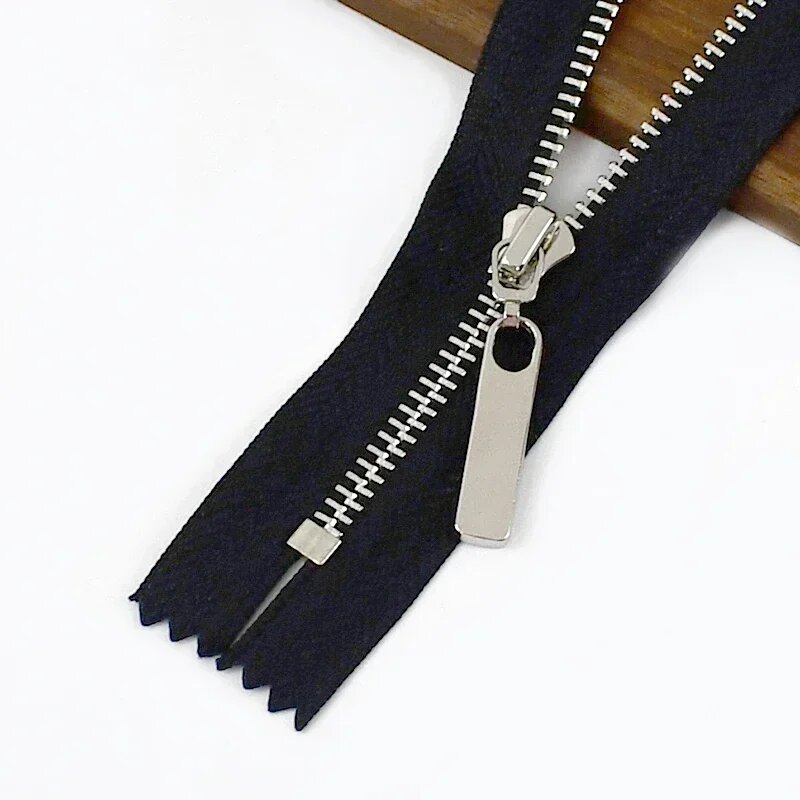 Металлические молнии Meetee 3 шт, 15/18/20/25/30 см Черный, AP393-BlackSilver, 15cm