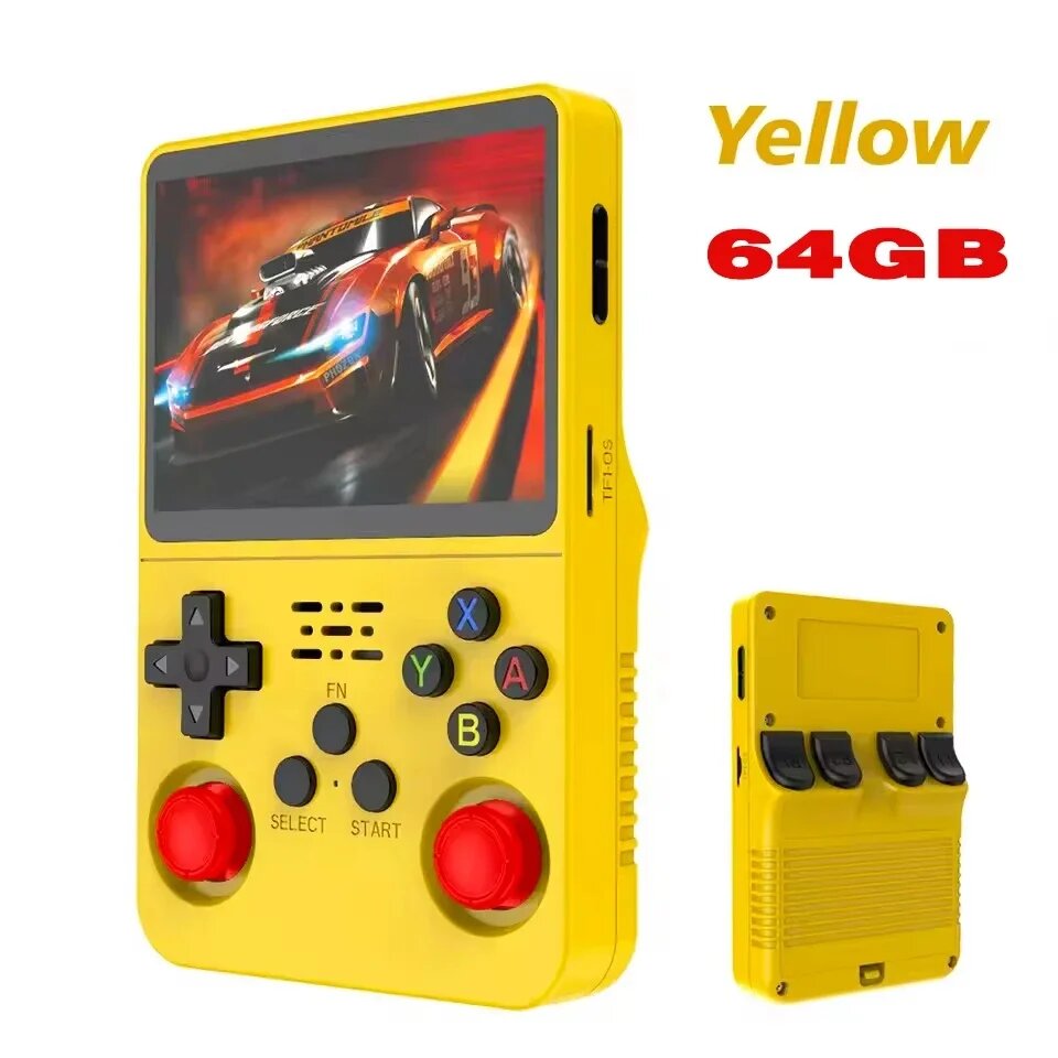 Портативная игровая консоль R36S Yellow 64GB