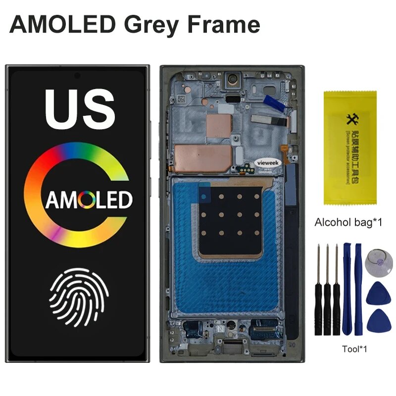 6,78-дюймовый AMOLED-дисплей для Samsung S24 Ultra LCD S928B S928U S928N, дигитайзер сенсорного экрана в сборе для Galaxy S24 Ultra LCD