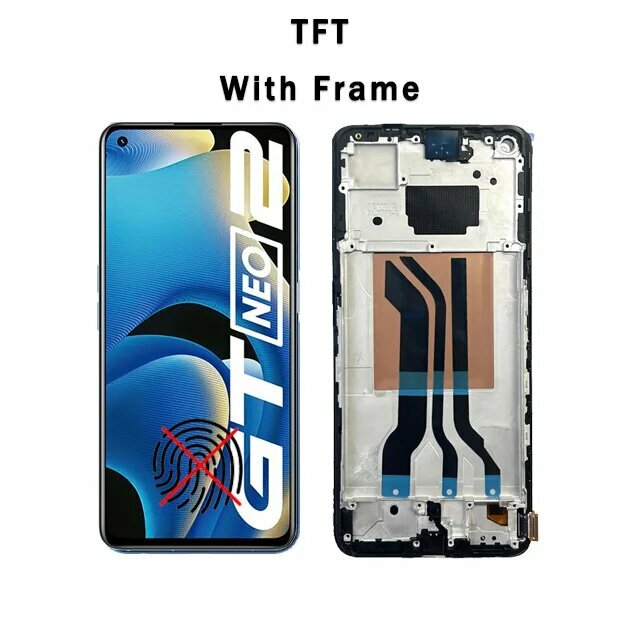 Новый 6,62-дюймовый дисплей для Realme GT Neo2, ЖК-дисплей, дигитайзер сенсорного TFT With Frame