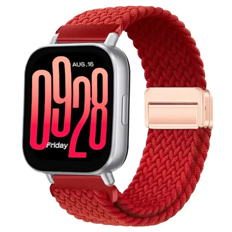 YEELUSEE Smart Watch, Красный, Плетеный ремешок