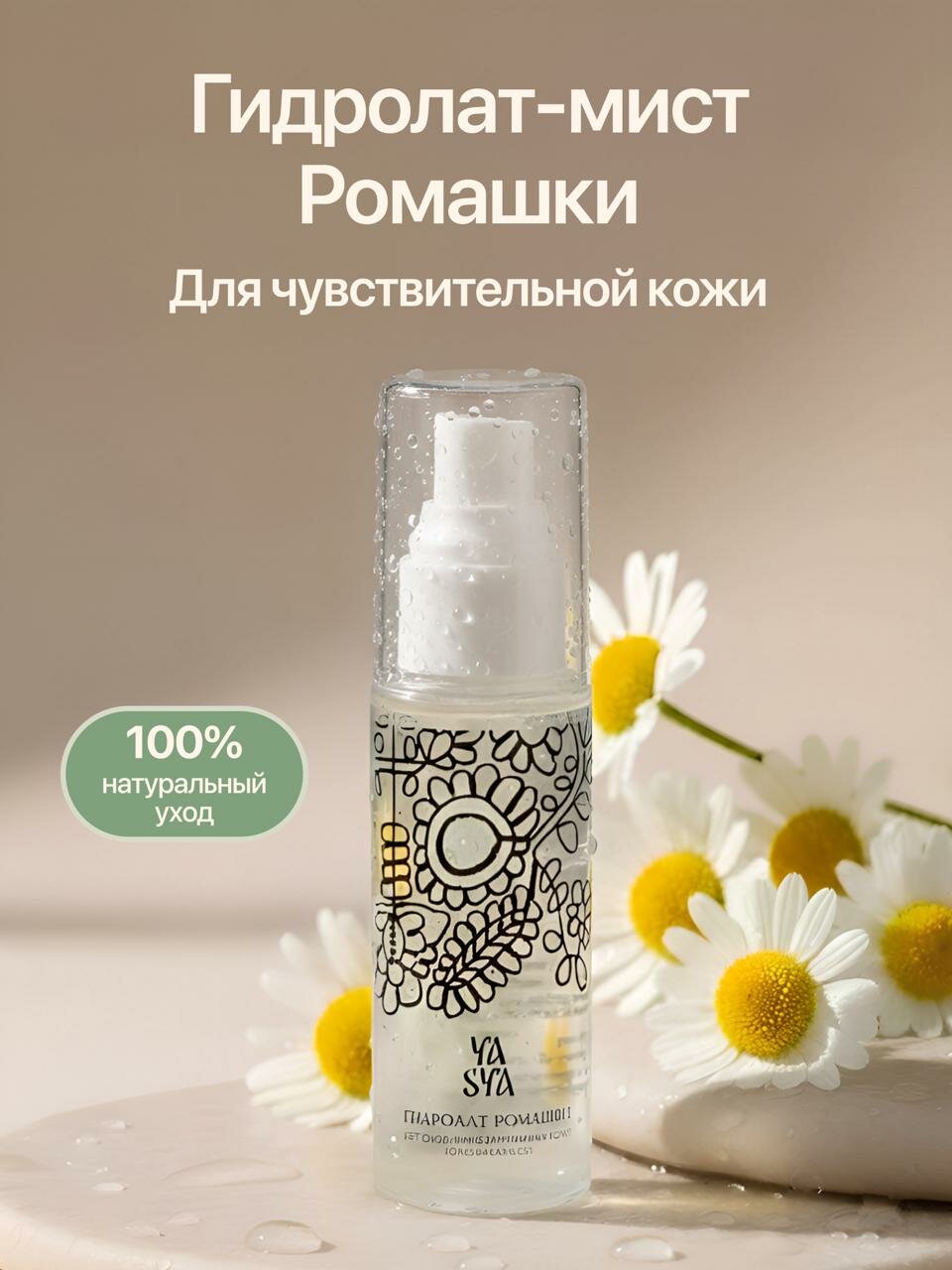 Гидролат ромашки для лица, натуральный мист для чувствительной кожи, увлажняющий и успокаивающий