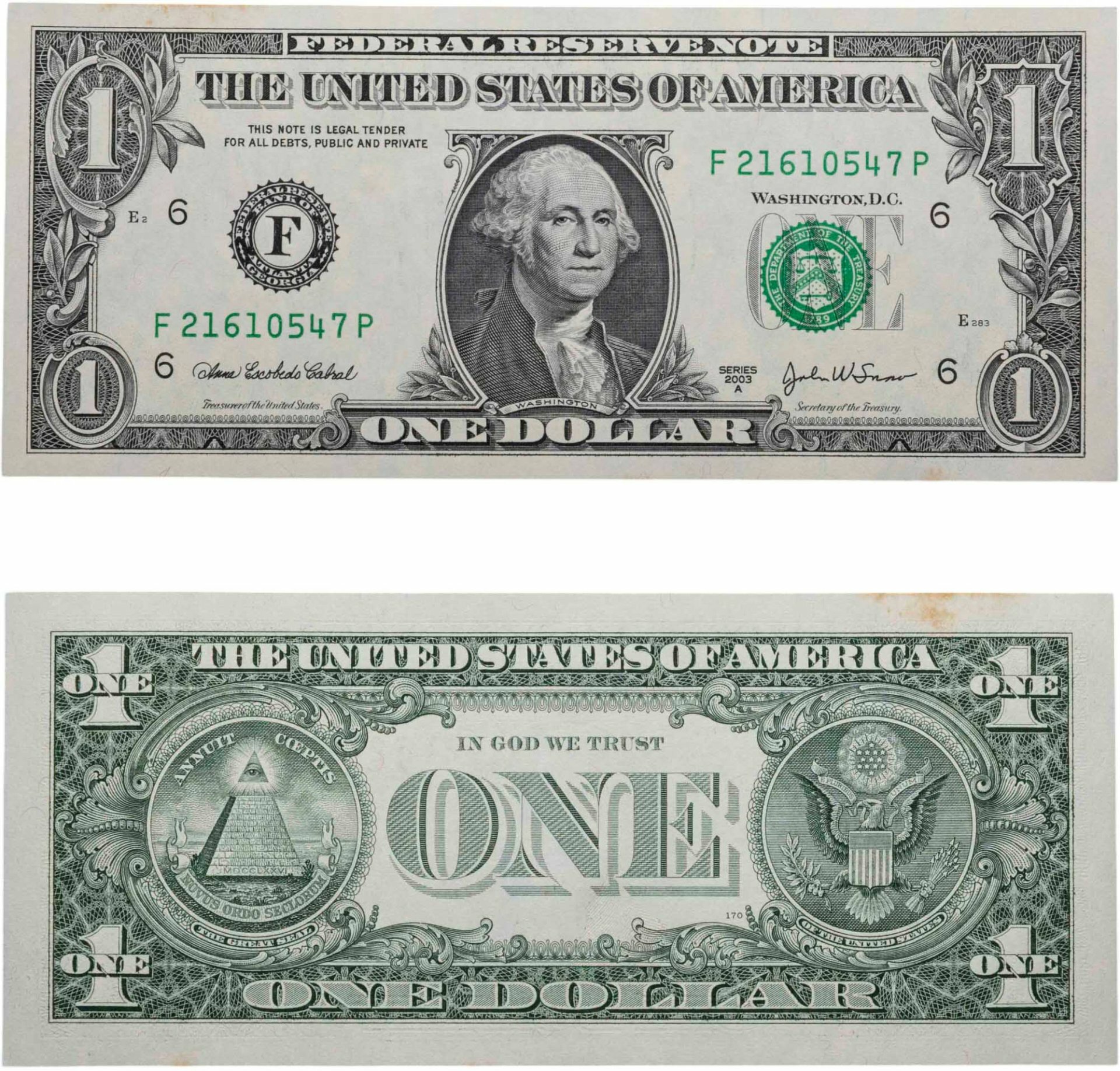 США 1 доллар 2003А Pick 515b F-Атланта