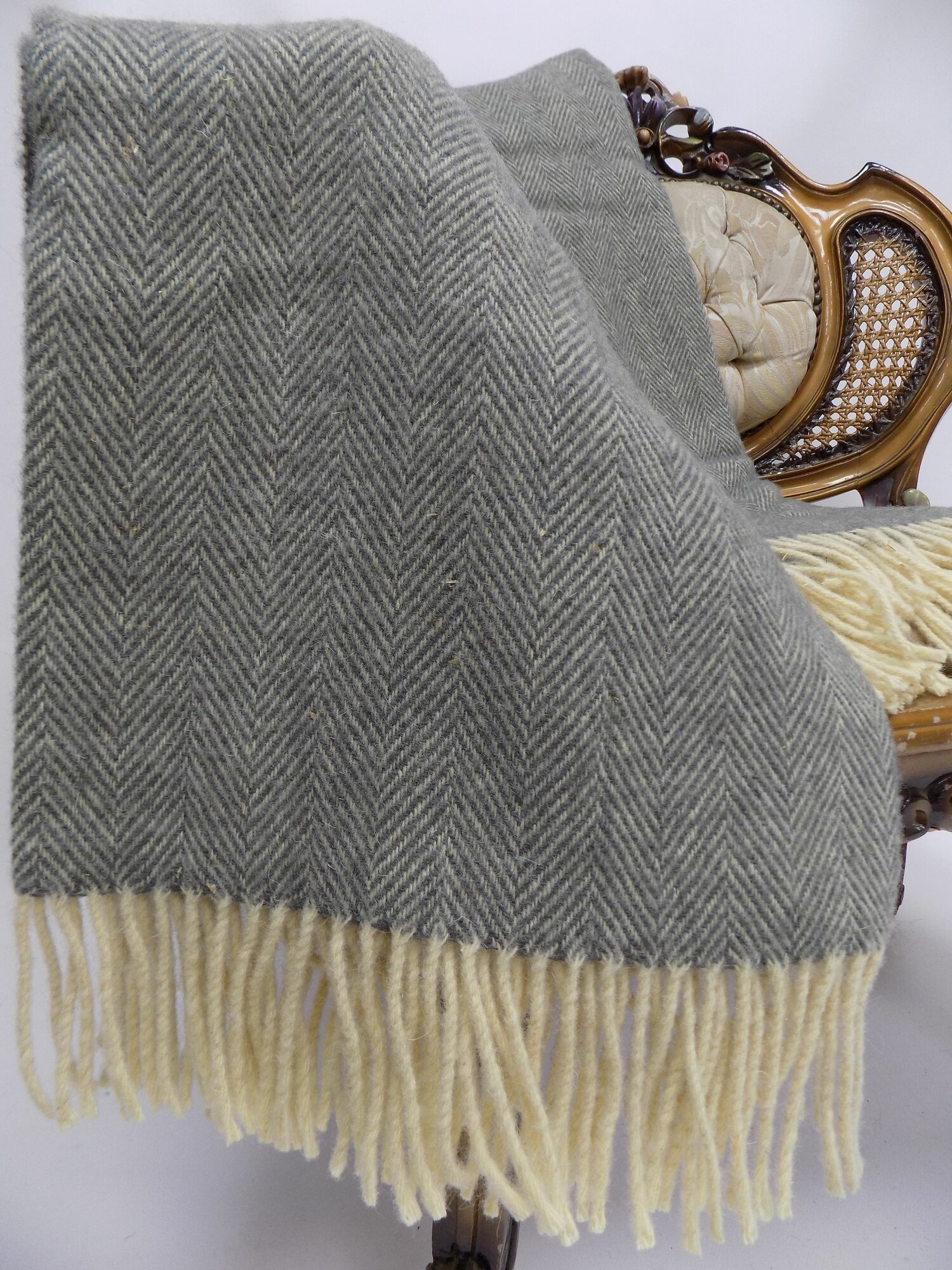 Плед Индийский из 100% Новозеландской шерсти, 140х200см, двухсторонний