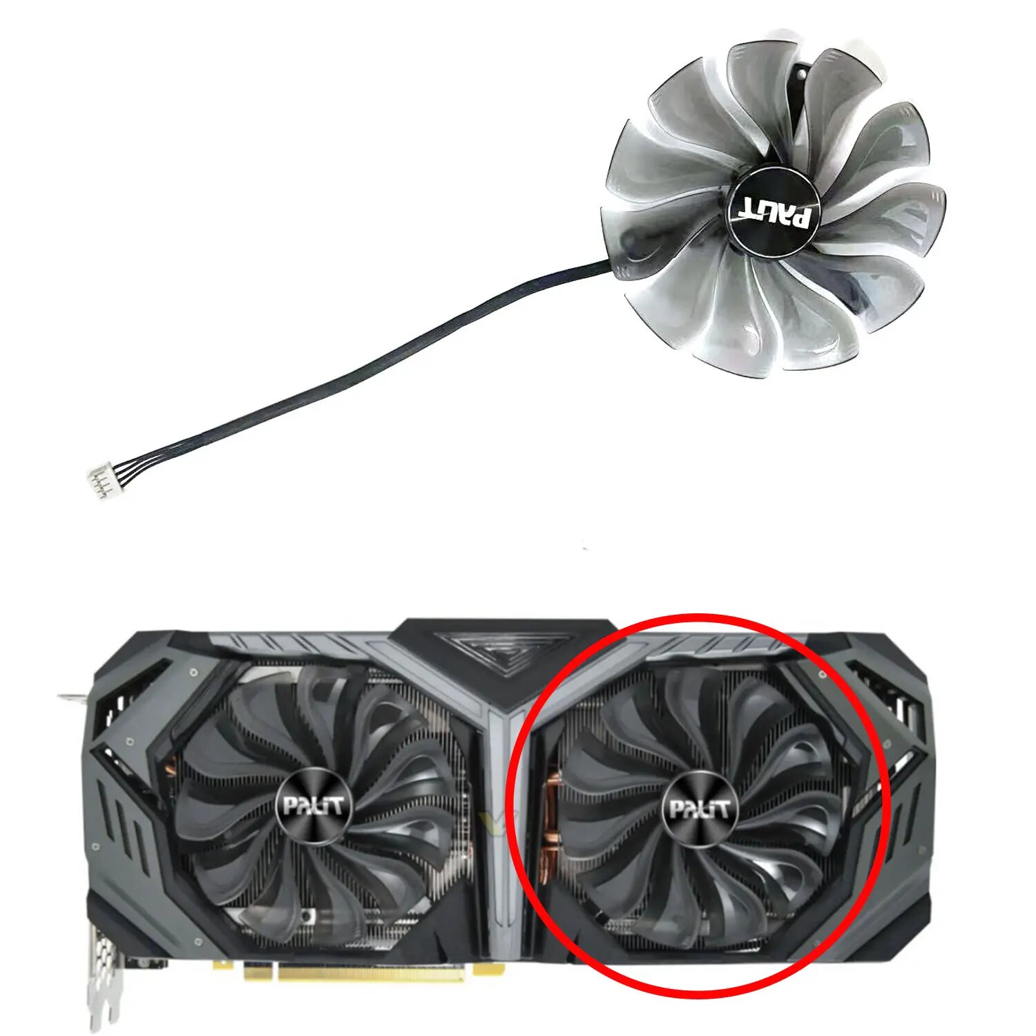 Вентилятор Palit GeForce RTX 2060S/2070/2080, Цвет: 1 FAN