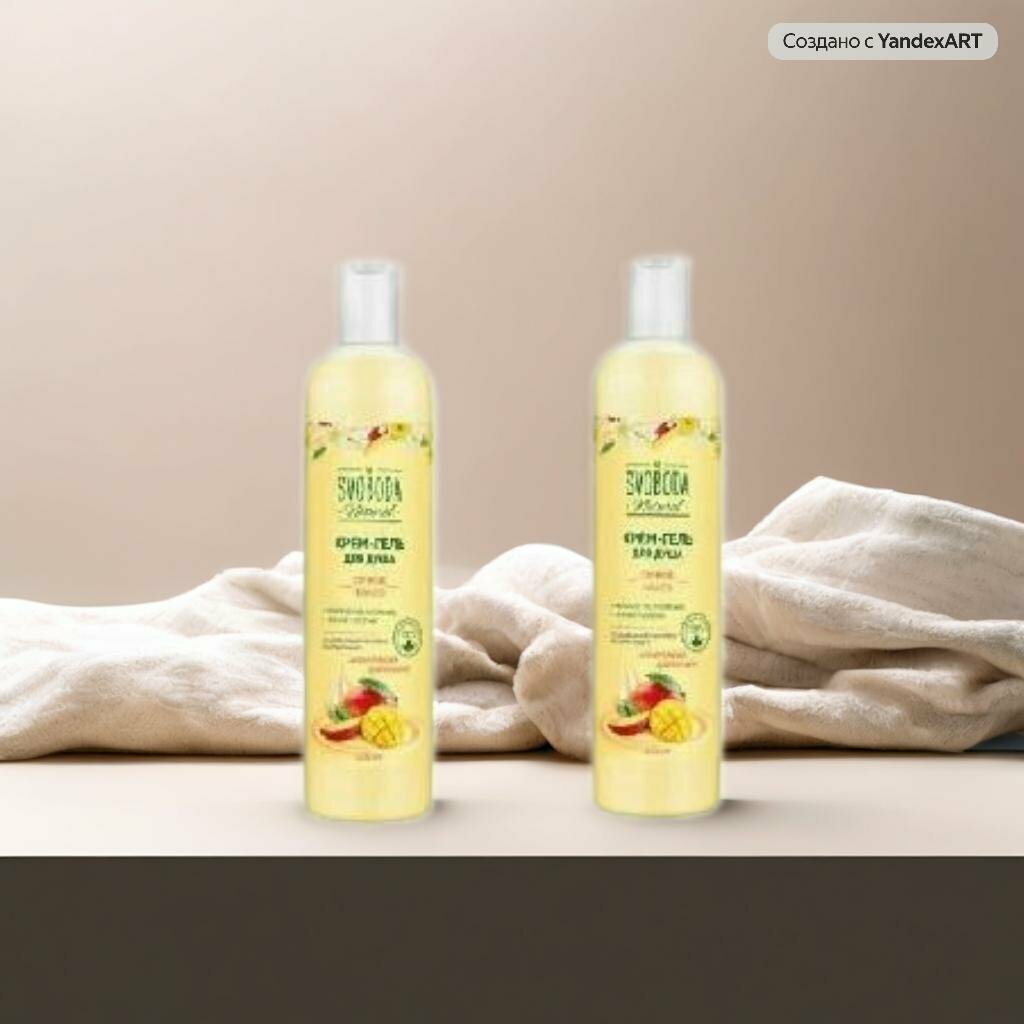 Крем-гель для душа Свобода Сочное манго, нежная текстура, 430 мл, 2 шт