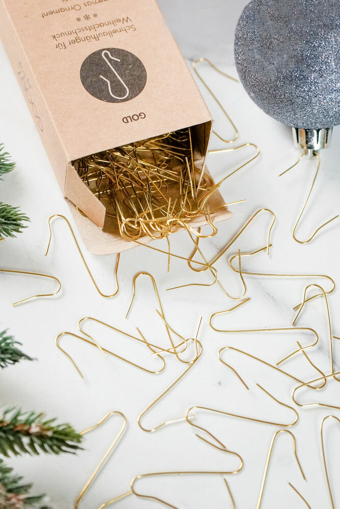 Крючки для ёлочных украшений ауфхенгер, металл, золотые, 4 см, 100 шт, Inge Glas 719000001