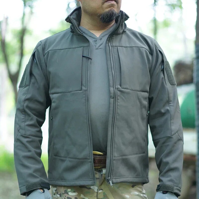 WOLF ENEMY Тактическая куртка мужская зимняя флисовая М, gray