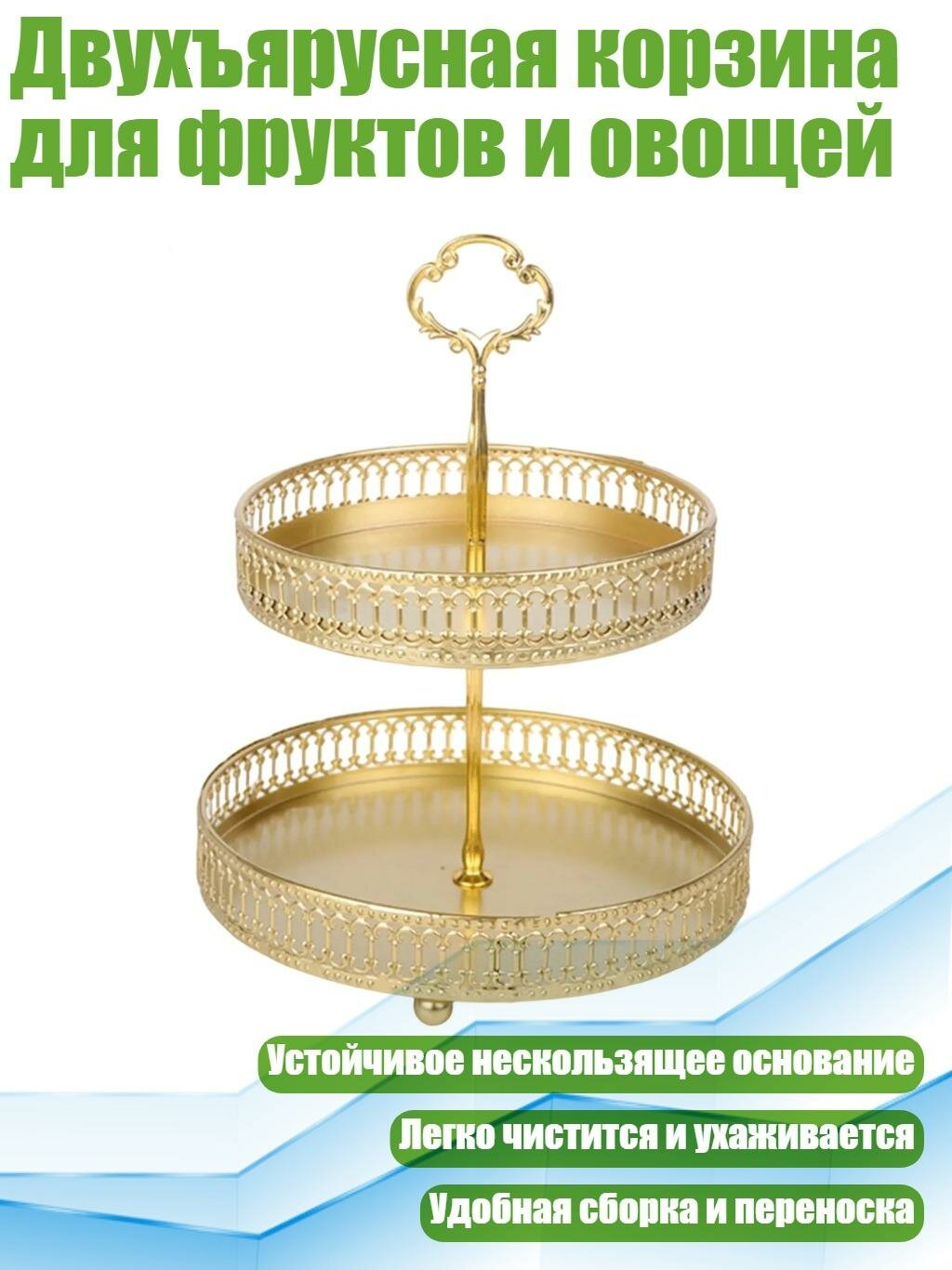 Двухъярусная корзина для фруктов и овощей, Двухслойные полосы