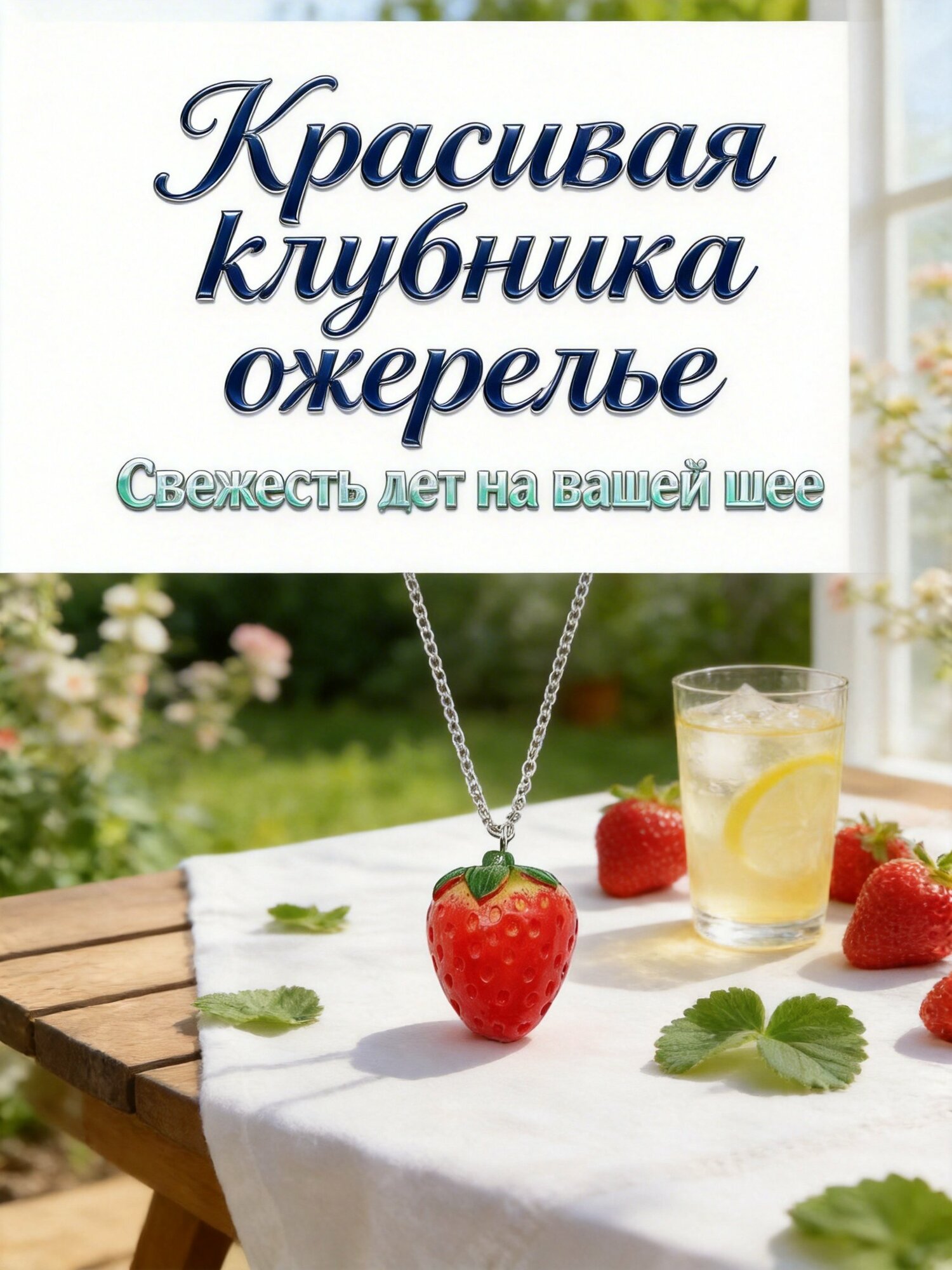 Красная клубника ожерелье из смолы, модный кулон для повседневного и праздничного образа, стильный аксессуар в подарок