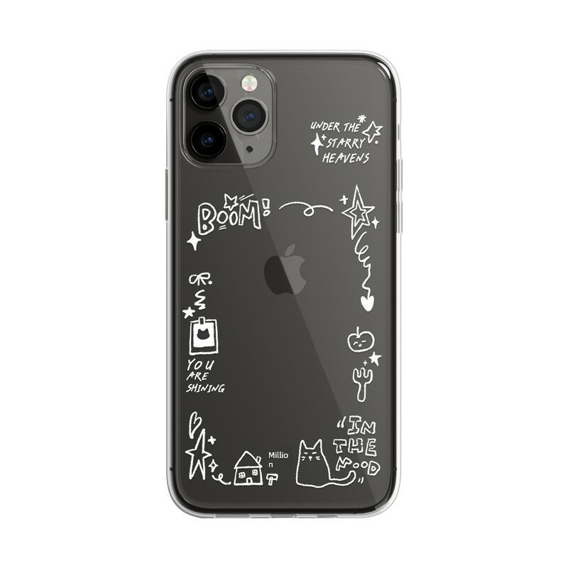 Прозрачный мягкий ТПУ чехол для iPhone 12 Pro с белыми линиями