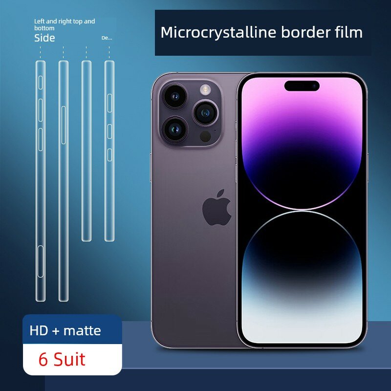 Набор прозрачных бордюрных пленок для iPhone 13 Pro Max, 6 шт, включая защитную заднюю пленку