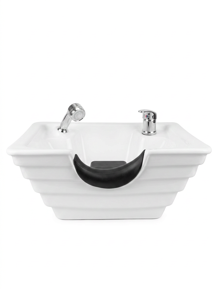 Раковина BXS BOWL02, встраиваемая, для барбершопа, керамика, квадратная, белая