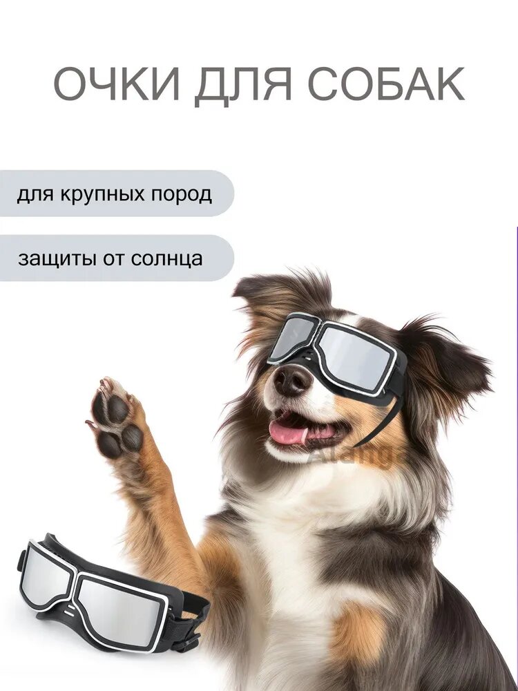 Солнцезащитные очки для собак крупных пород байкерские