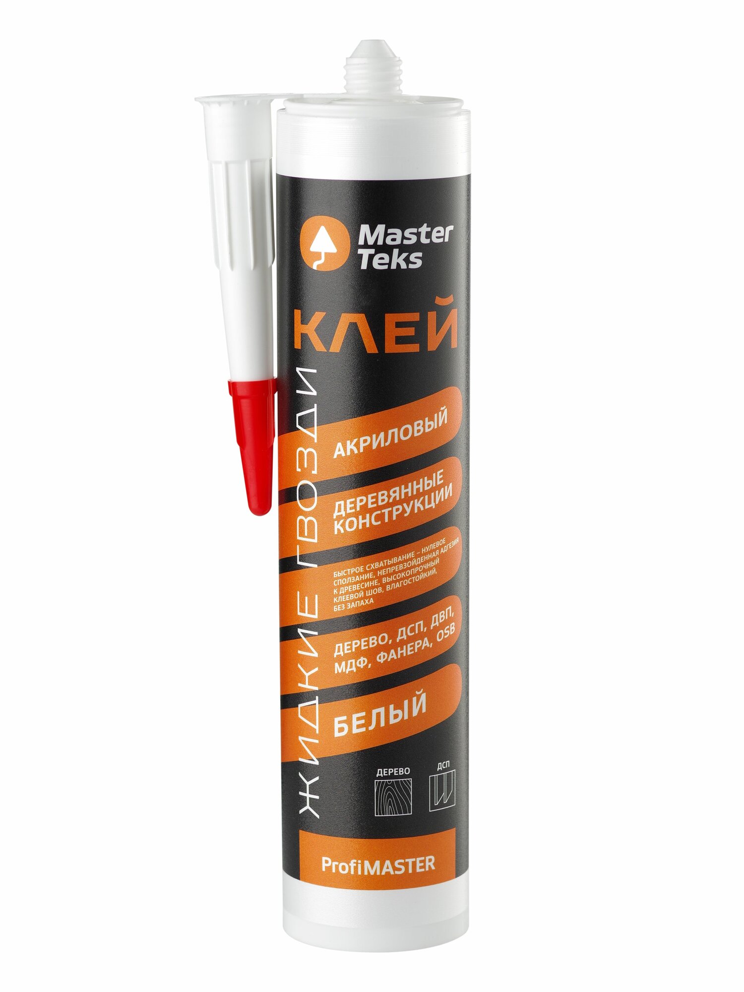 Клей акриловый MASTERTEKS ЖГ для деревянных конструкций PM 430 г белый