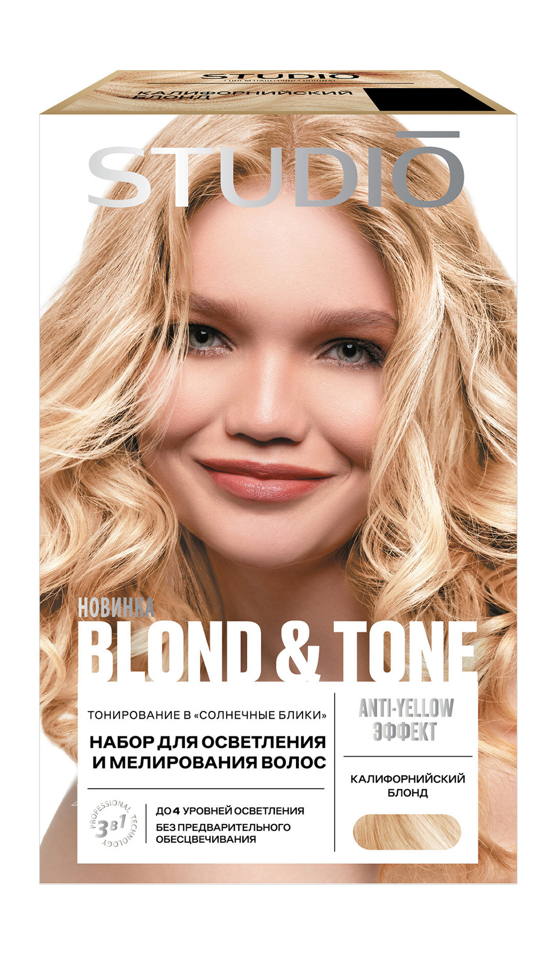 STUDIO PROFESSIONAL Набор для мелирования волос Blond&Tone Калифорнийский блонд, 125 мл