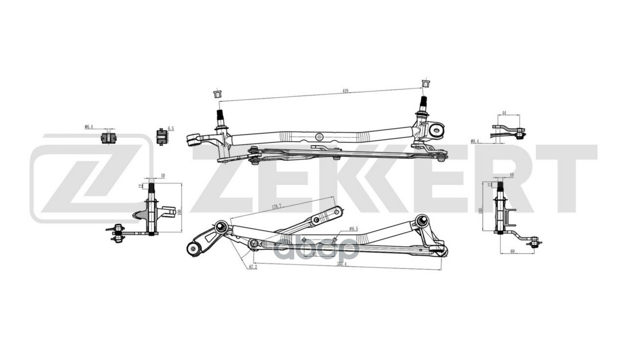 Трапеция стеклоочистителя Renault Megane II 02- Zekkert арт. ws-3032