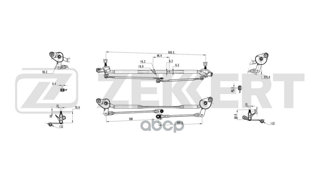 Трапеция стеклоочистителя Toyota LC Prado 120 02- Zekkert арт. ws-3031