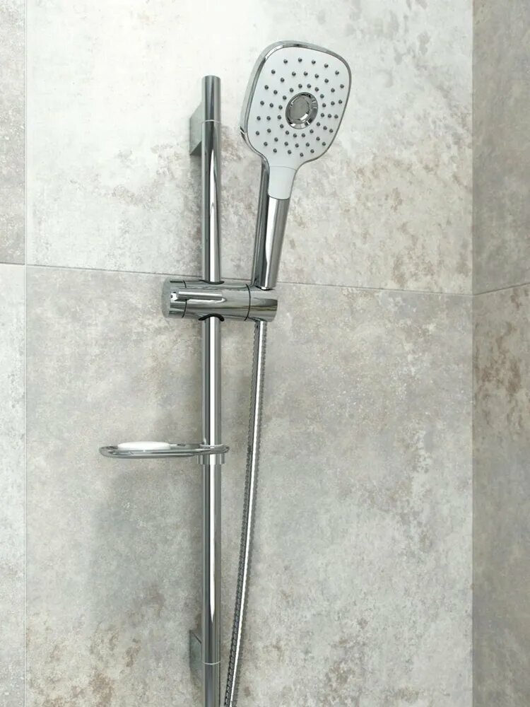 Душевой комплект IDDIS (стойка, лейка 3 режима, шланг, мыльница), хром, Sena, SEN3F70i16