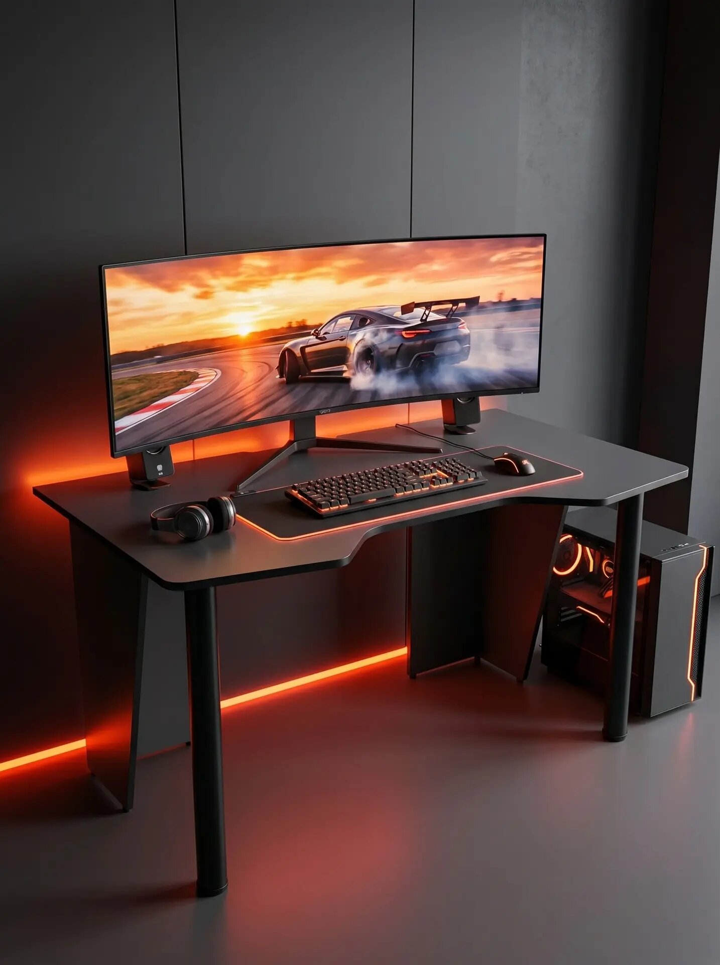 Компьютерный стол, 120см, графит, Fps mebel, игровой, геймерский