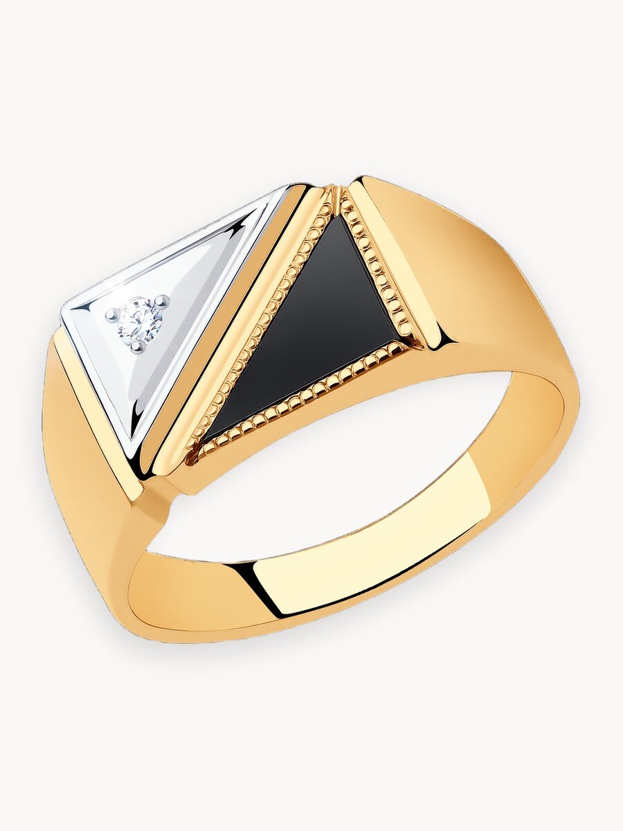 Печатка, золото, 585 проба, наношпинель