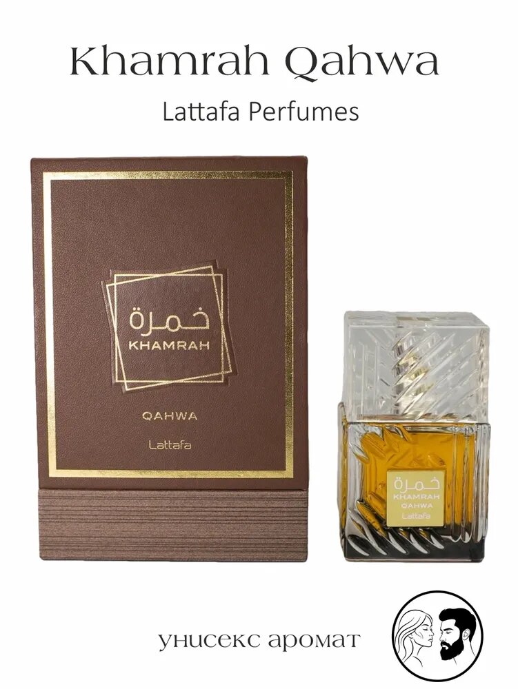 Арабские духи унисекс парфюм Khamrah Qahwa, Lattafa, 100 мл