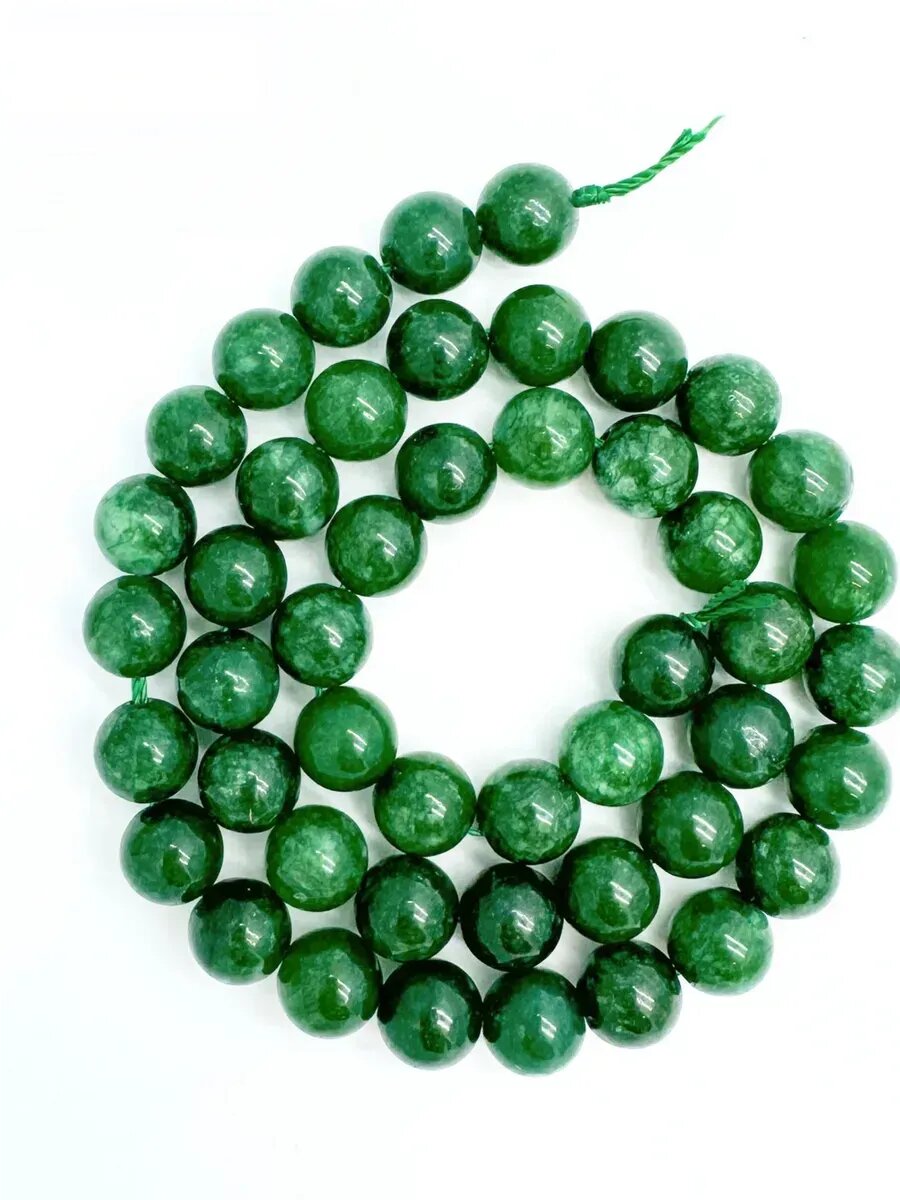 0956 Натуральный агат камни для рукоделия зеленые 8мм 1 нить