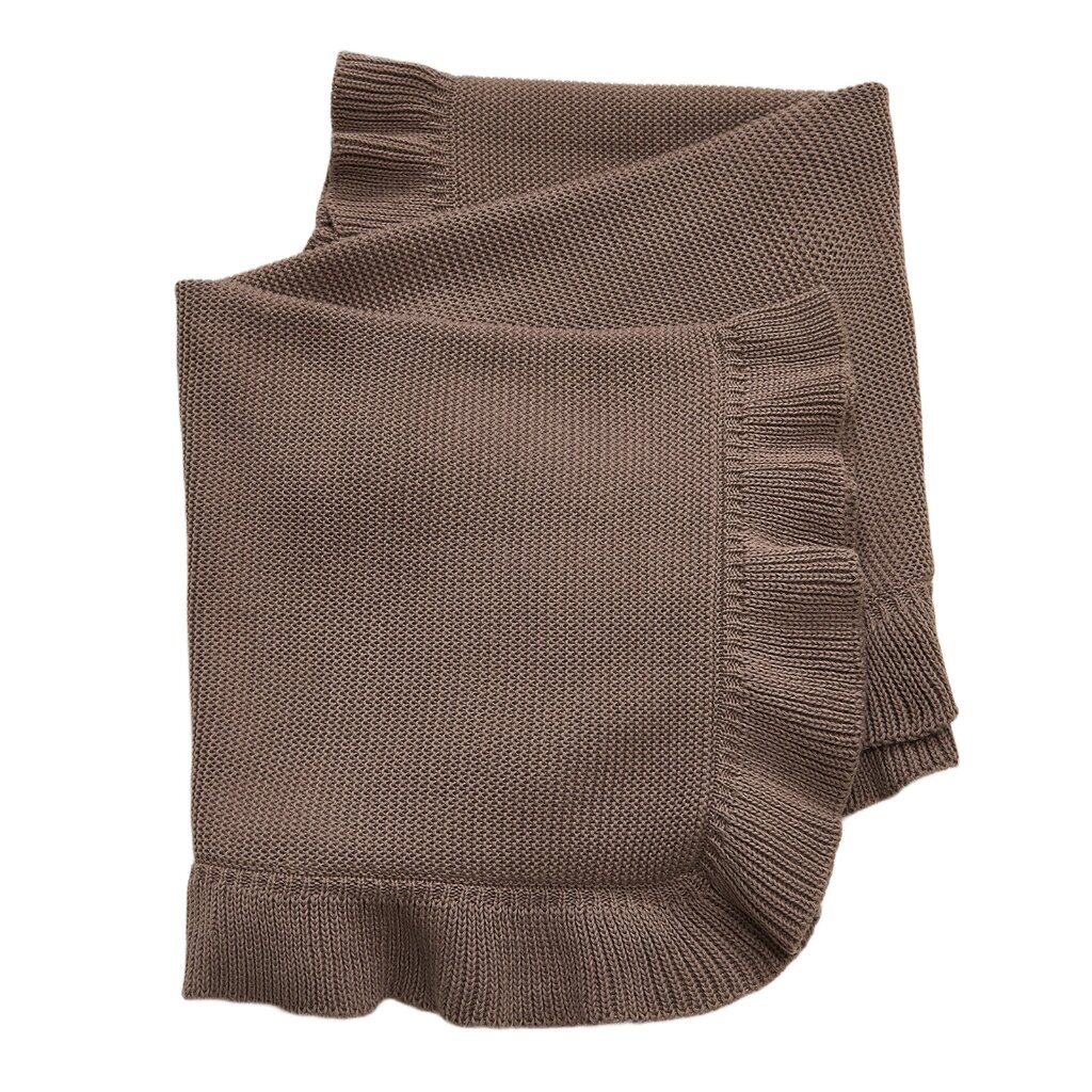 Детское одеяло для новорожденных, хлопковое вязаное полотенце с рюшами, мягкая и дышащая кровать, осень-зима 75x95 см