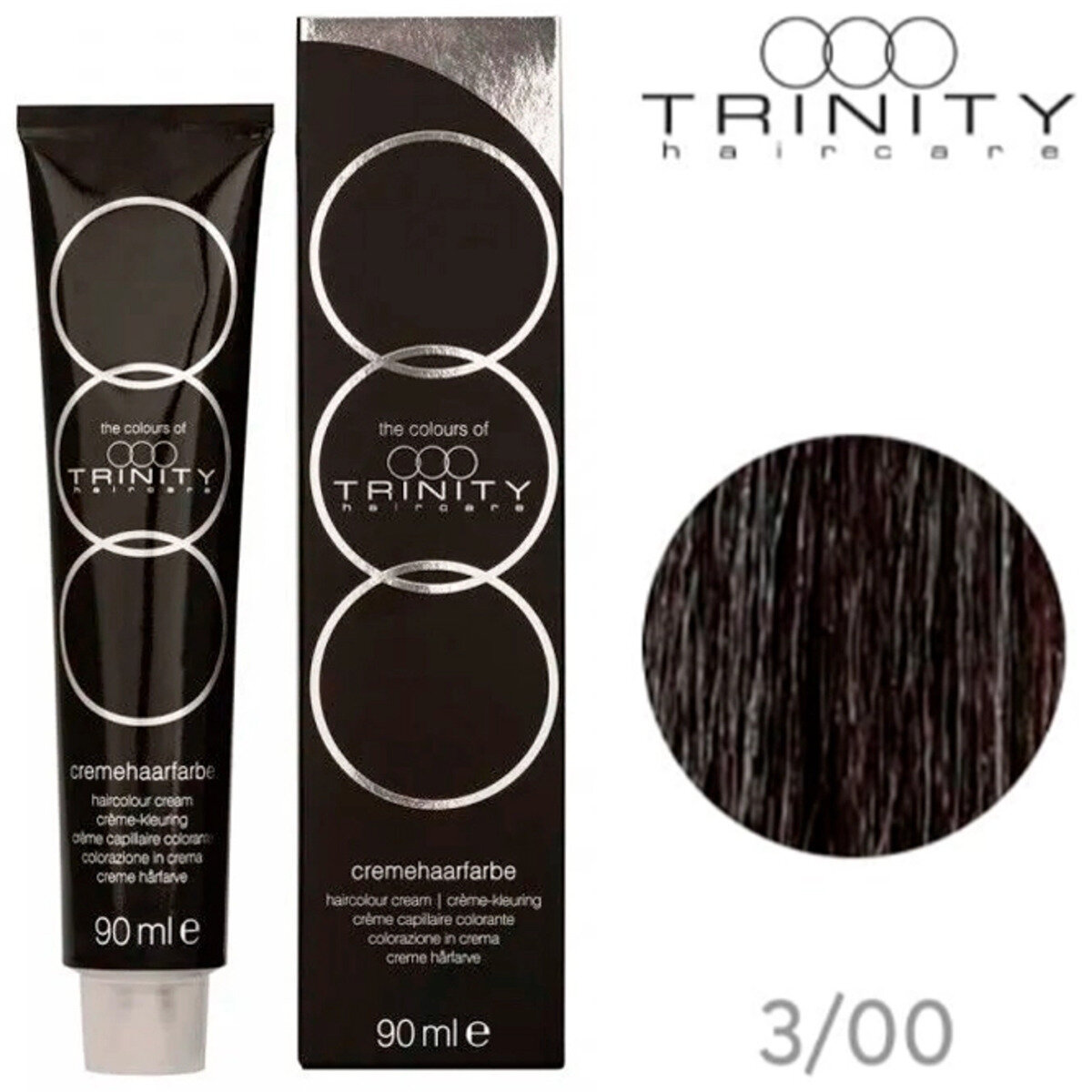Trinity The Color of Trinity Стойкая крем краска 3/00 темно коричневый теплый 90 мл