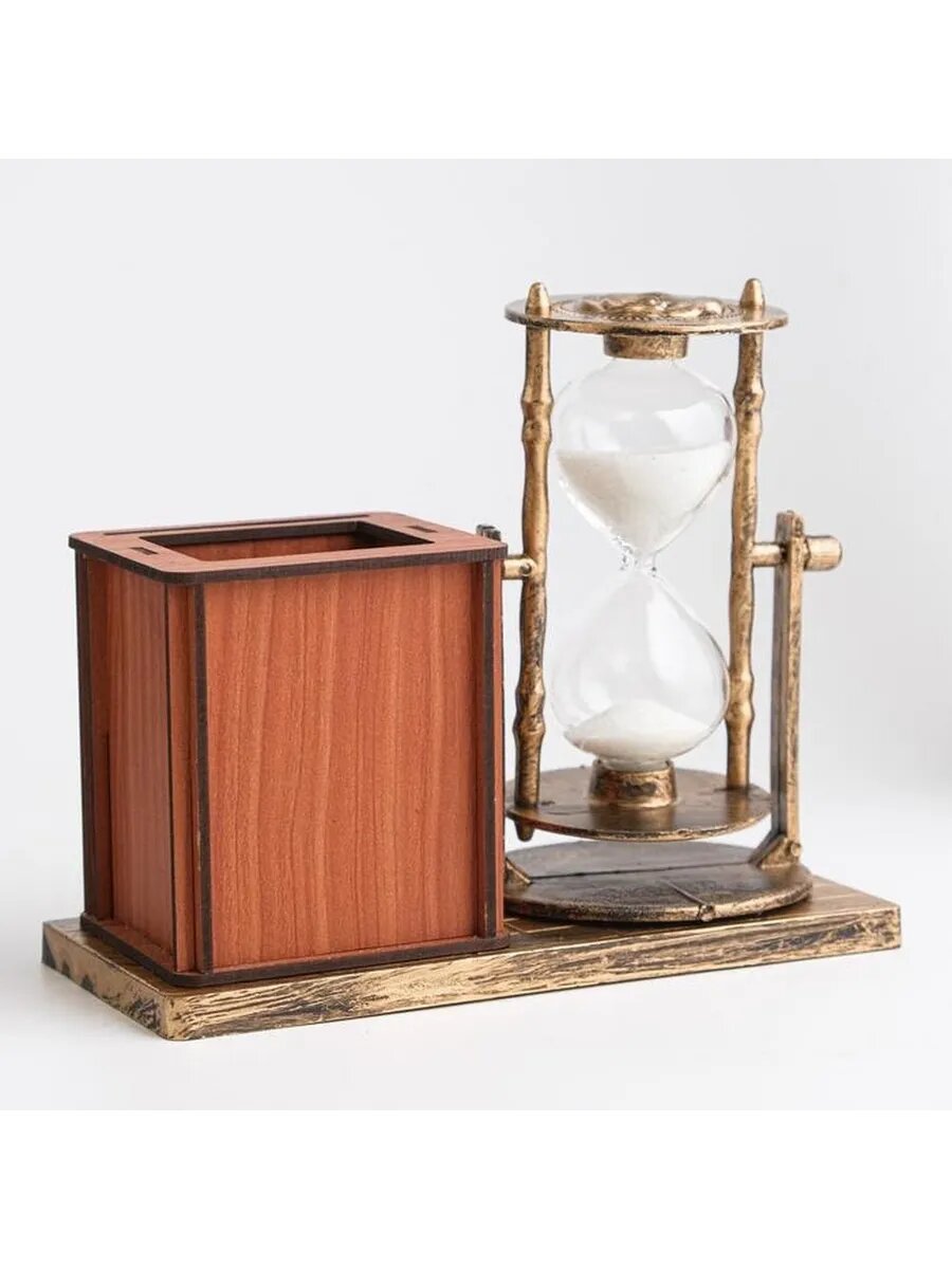 Элегантные песочные часы с фоторамкой и органайзером